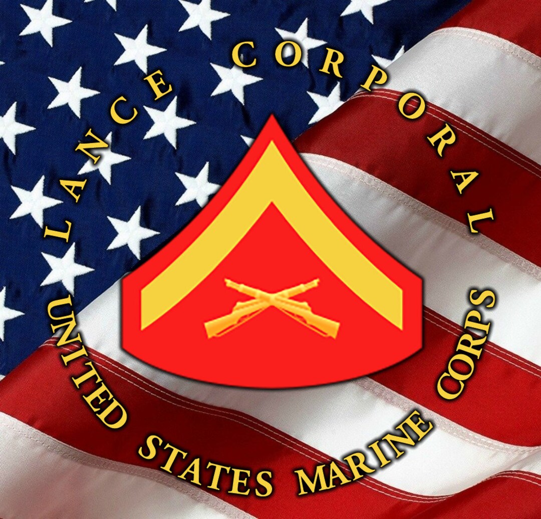 US Marine LCPL on Flag - Etsy