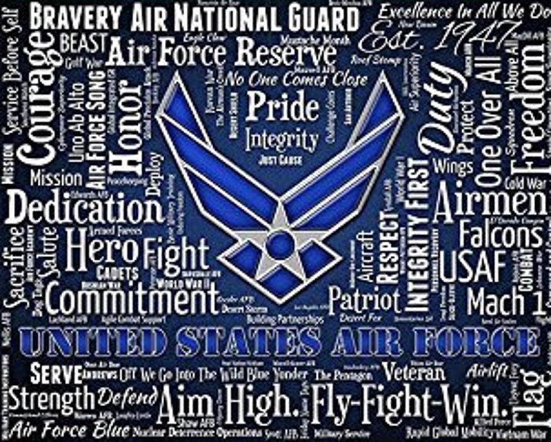 Licensed US Air Force With Words - Etsy