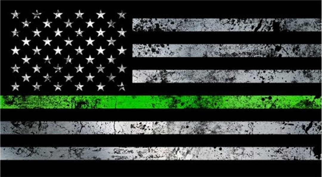 Thin Green Line Distressed - Etsy