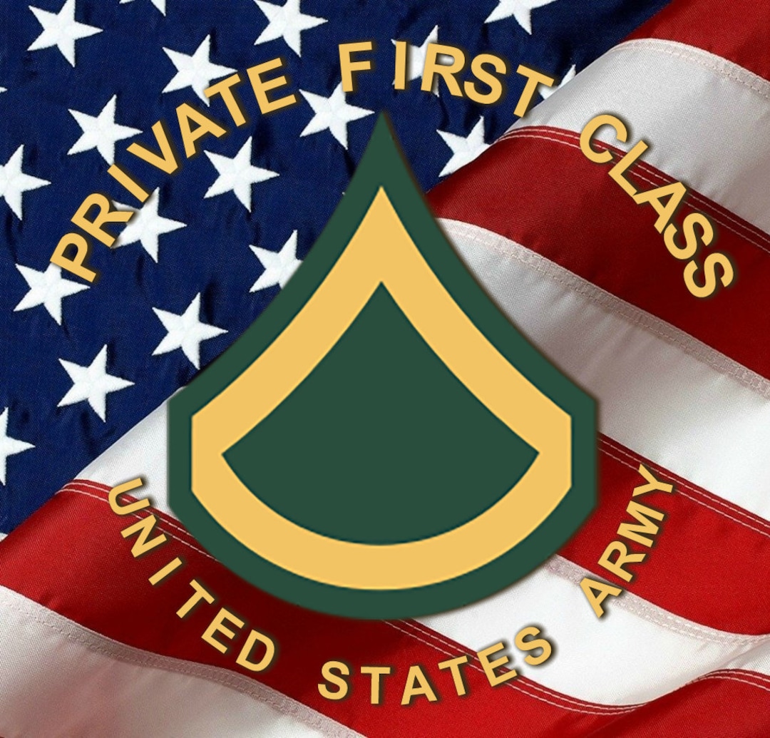 US Army PFC on Flag - Etsy