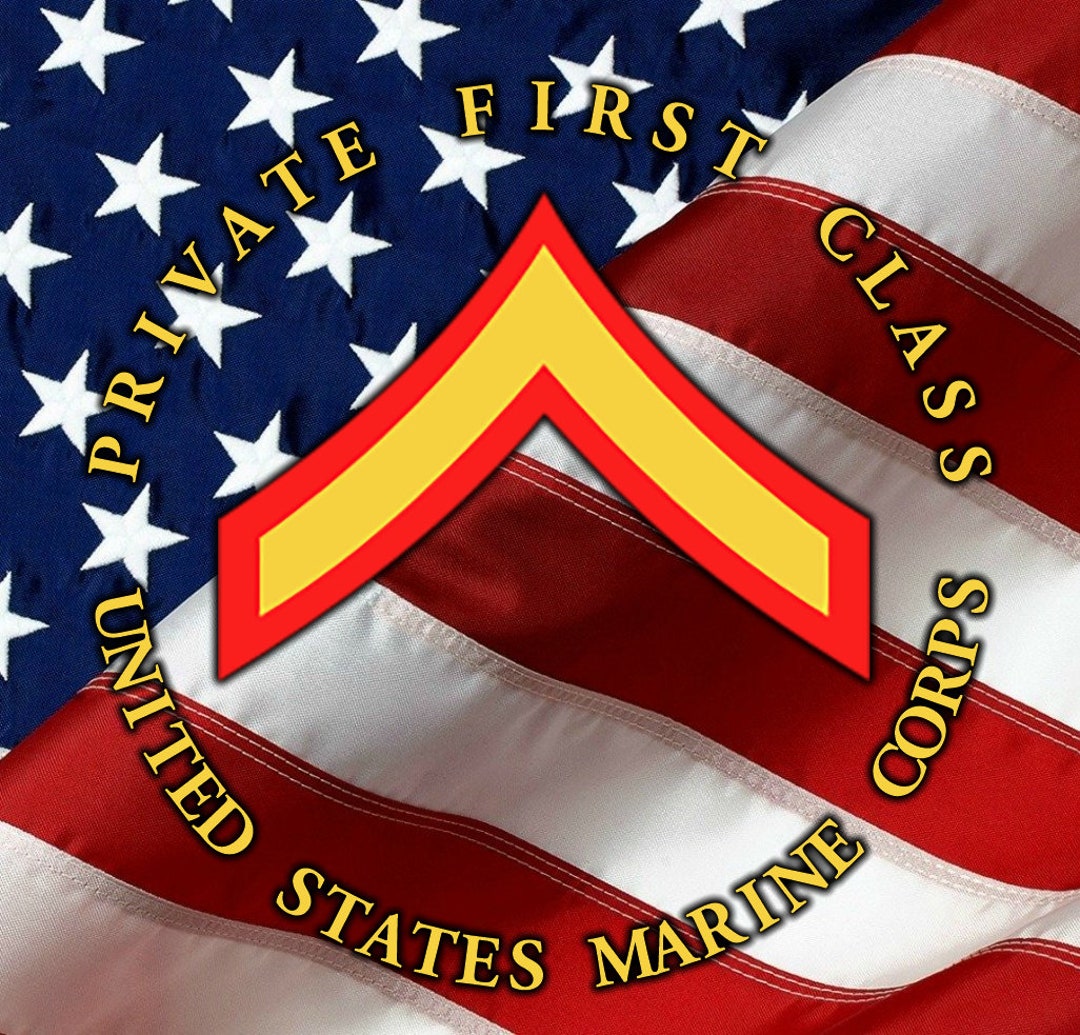 US Marine PFC on Flag - Etsy