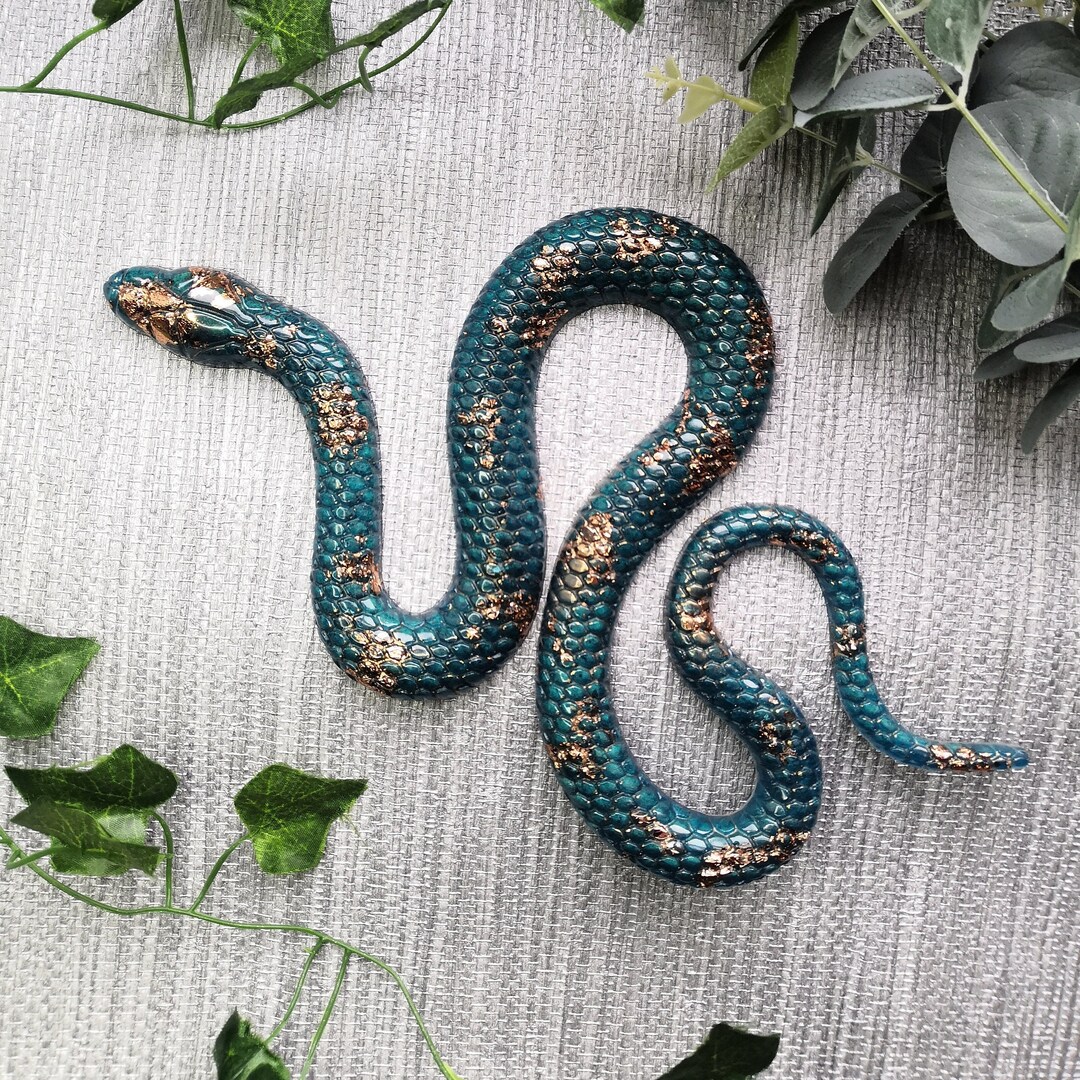 Teal Snake Wall Hanging, Snake Wall Art, Alt Home Decor, Unusual Gift ...