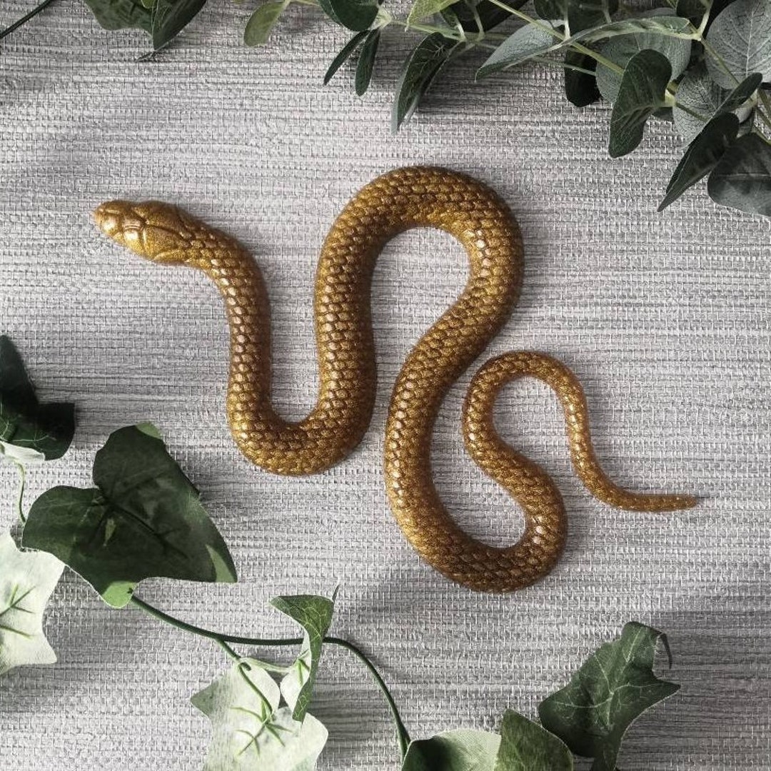 Gold Snake Wall Hanging, Snake Wall Art, Alt Home Decor, Unusual Gift ...