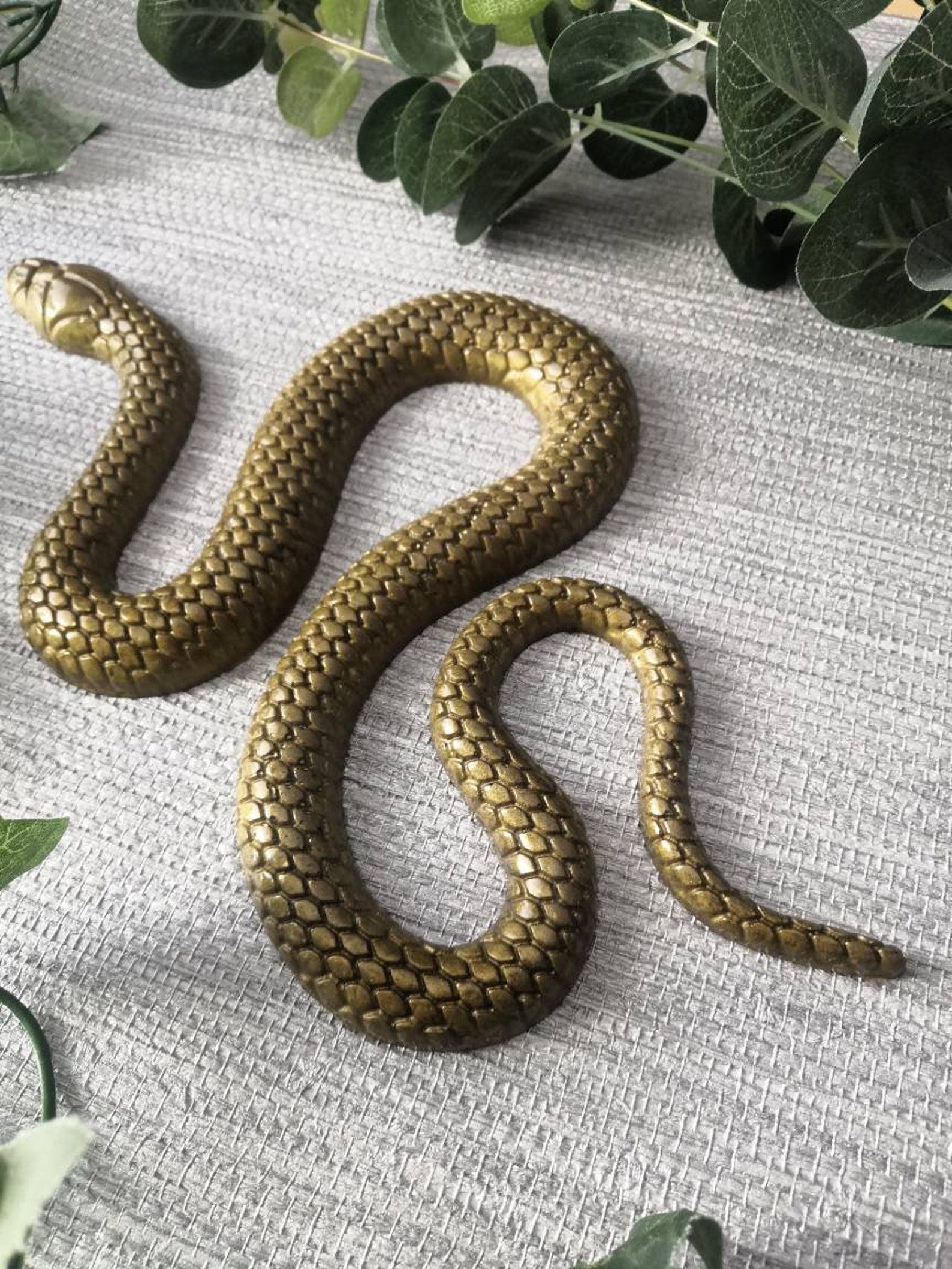 Gold Snake Wall Hanging, Snake Wall Art, Alt Home Decor, Unusual Gift ...