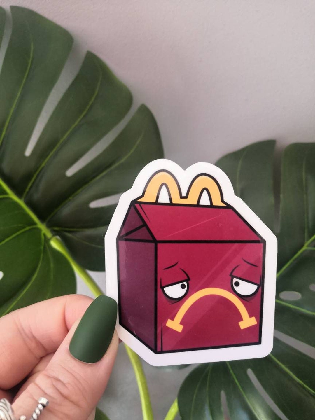 Unhappy Meal Sticker, Funny Sticker, Cartoon Sticker, Statement Sticker ...