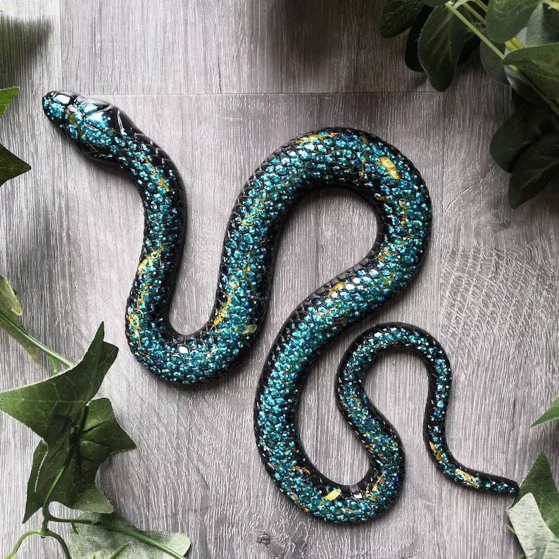 Snake Wall Hanging, Snake Wall Art, Alt Home Decor, Unusual Gift, Snake ...