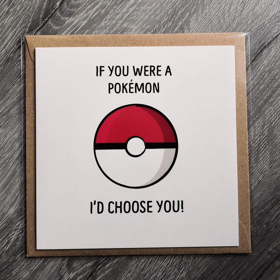 Pokemon Card, Pokemon Valentines Card, Pokeball Card, Pikachu Card ...