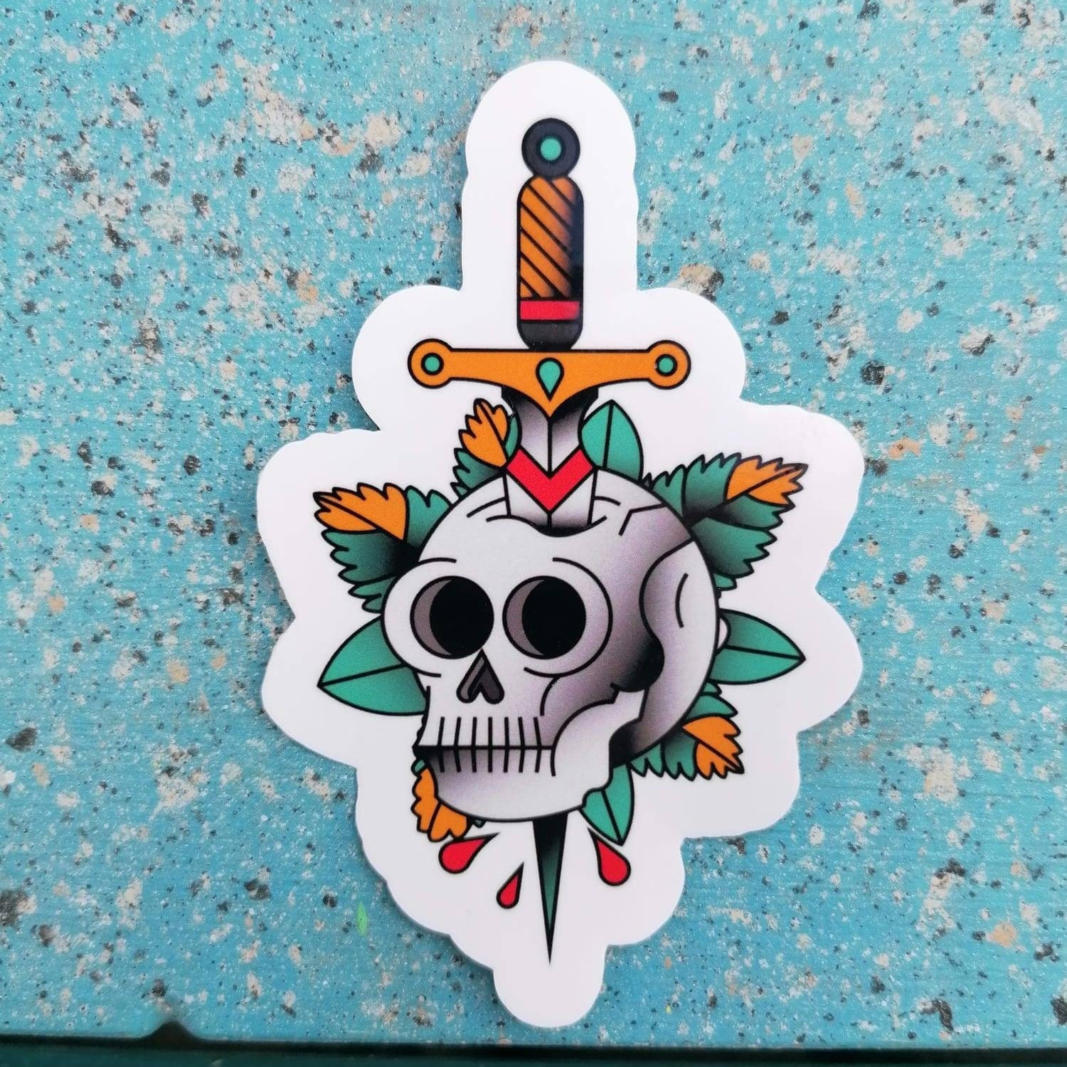 Traditional Skull And Dagger Flash