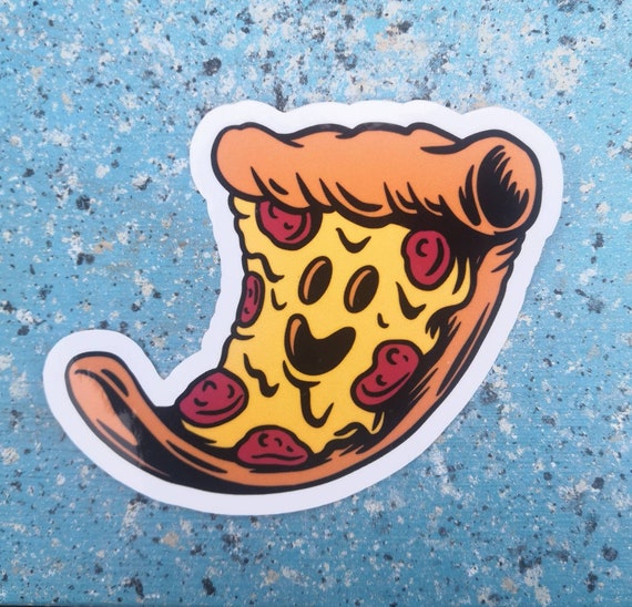 Pizza Sticker Cool Sticker Food Sticker Character Pizza - Etsy