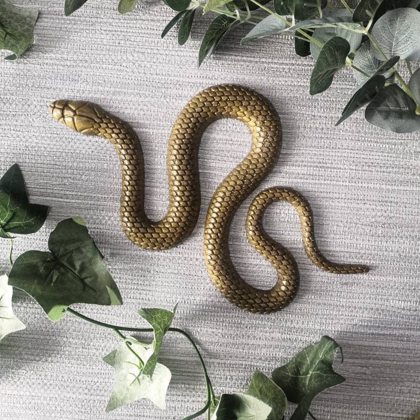 Gold Snake Wall Hanging, Snake Wall Art, Alt Home Decor, Unusual Gift ...