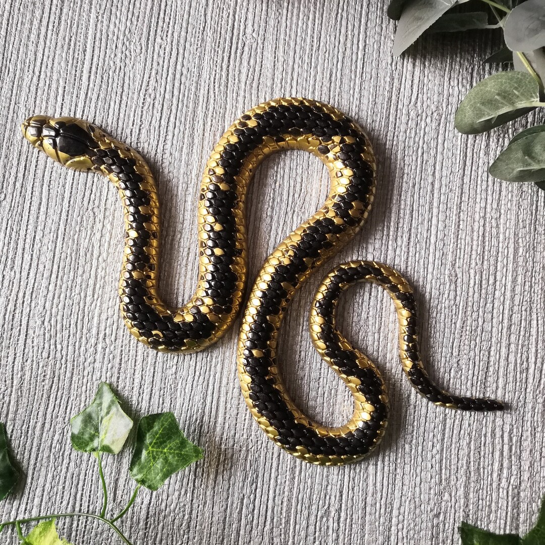 Gold Snake Wall Hanging, Snake Wall Art, Alt Home Decor, Unusual Gift ...