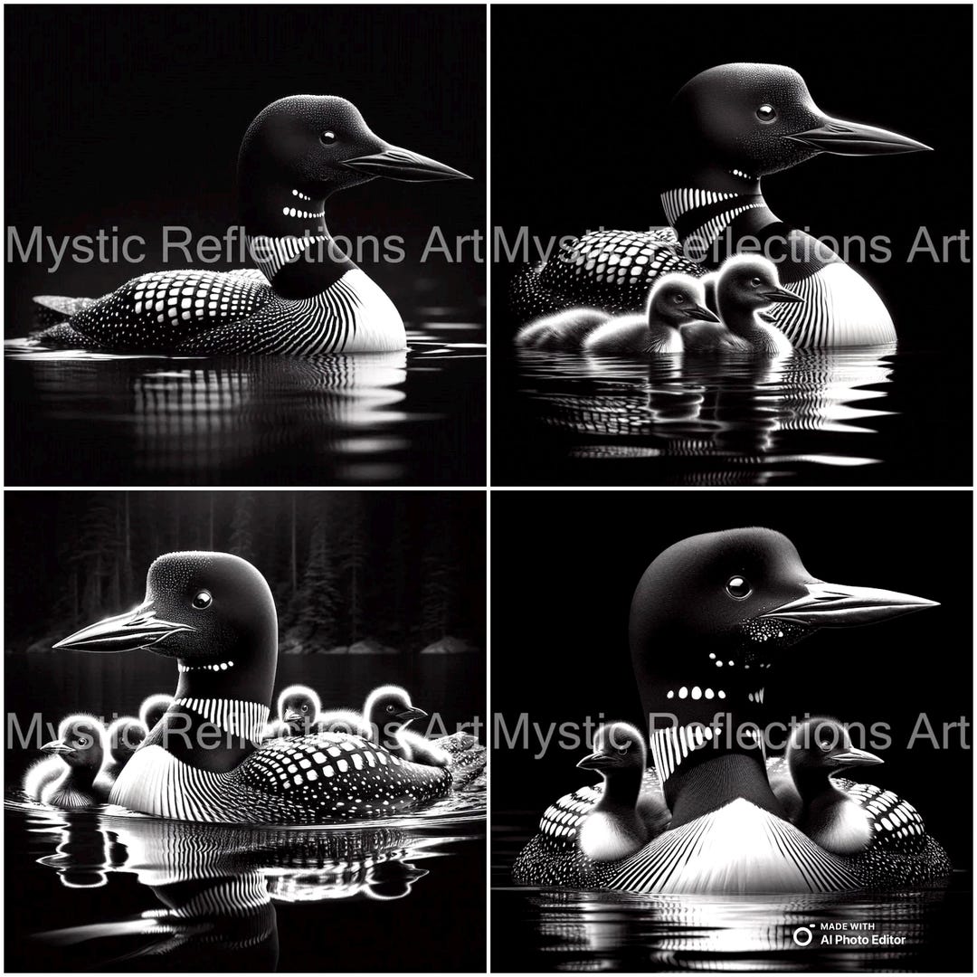 Loon Set of 4 Laser Engraving Png's, Slate Coaster Engraved, Glowforge ...