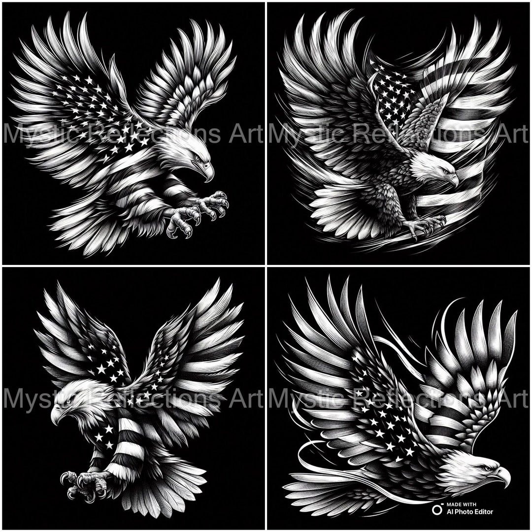 Eagle and Flag Laser Engraving Files: Slate Coaster Designs (PNG ...