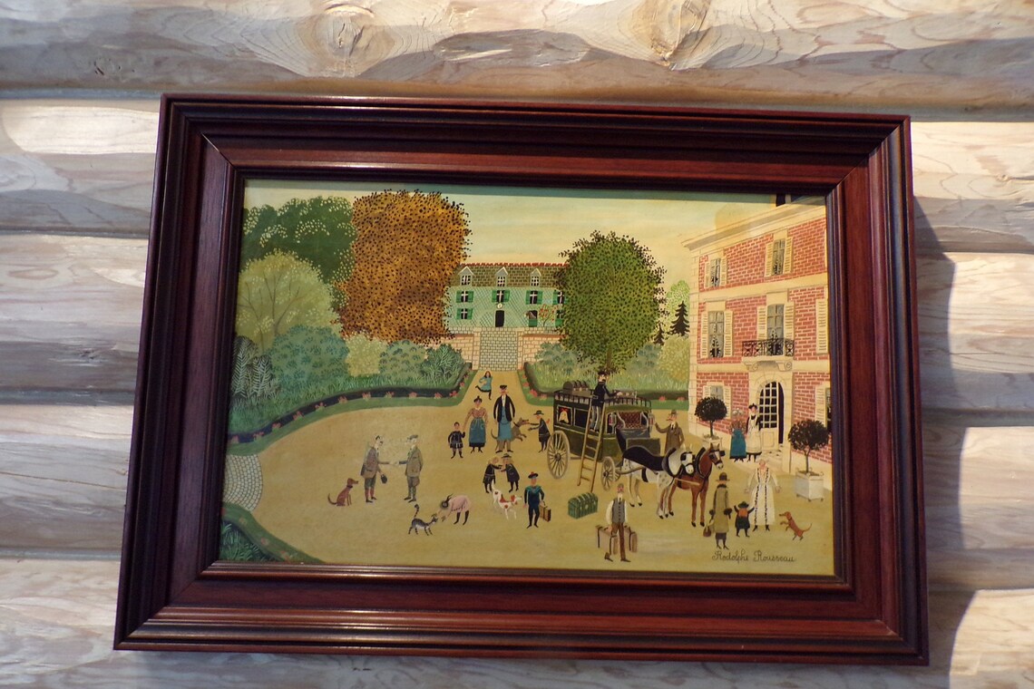 Micheline Rodolphe Rousseau (francés) Aceite original a bordo "Les ...