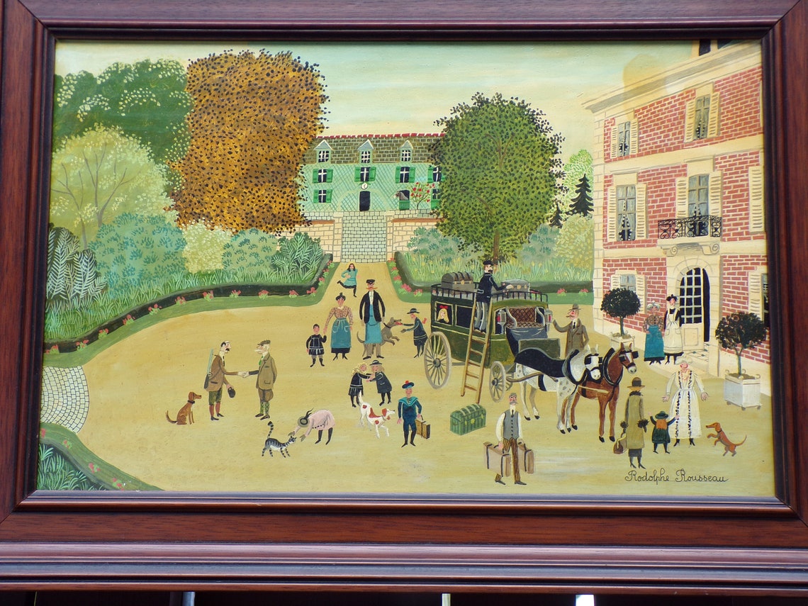 Micheline Rodolphe Rousseau (francés) Aceite original a bordo "Les ...