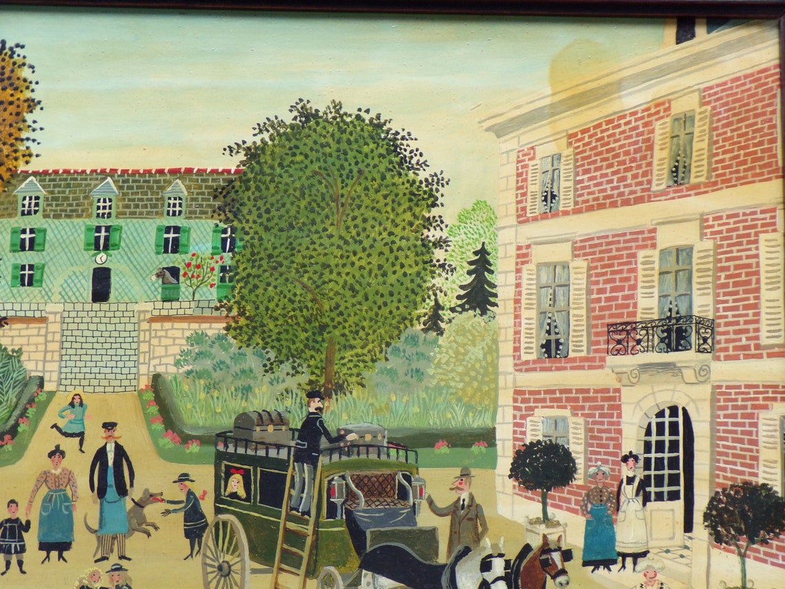 Micheline Rodolphe Rousseau (francés) Aceite original a bordo "Les ...