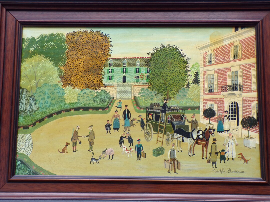 Micheline Rodolphe Rousseau (francés) Aceite original a bordo "Les ...