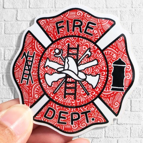 FIREFIGHTER CROSS HEART Vinyl Decal Sticker Maltese Badge - Etsy