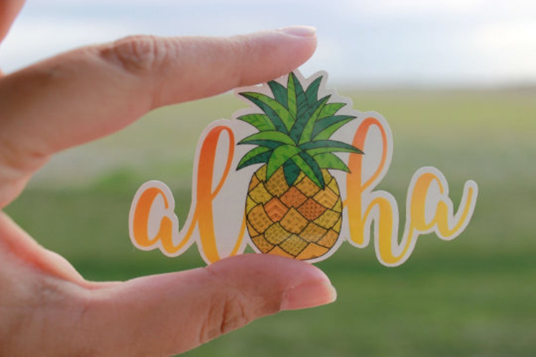 Pineapple Sticker, Aloha Sticker, Summer Sticker, Bumper Sticker ...
