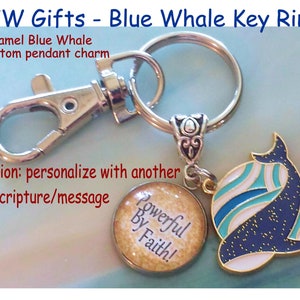 JW Gifts/jw Key Ring With Clip/enamel Blue Whale Pendant Key - Etsy