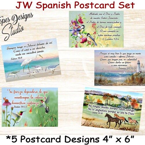 JW Spanish Greeting Cards/postcards SET Scripture - Etsy
