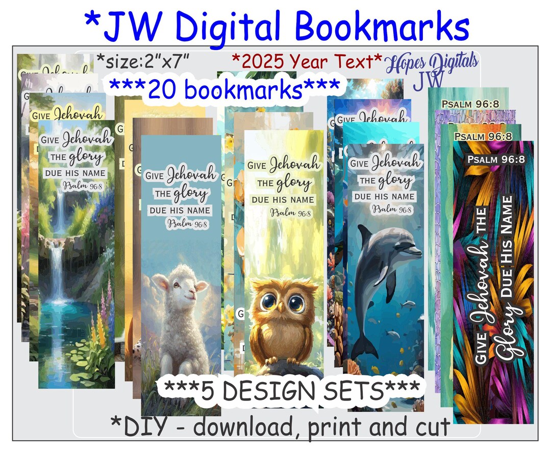 JW 2025 Year Text Bookmarks Psalm 96:8 (digital Download) - Etsy