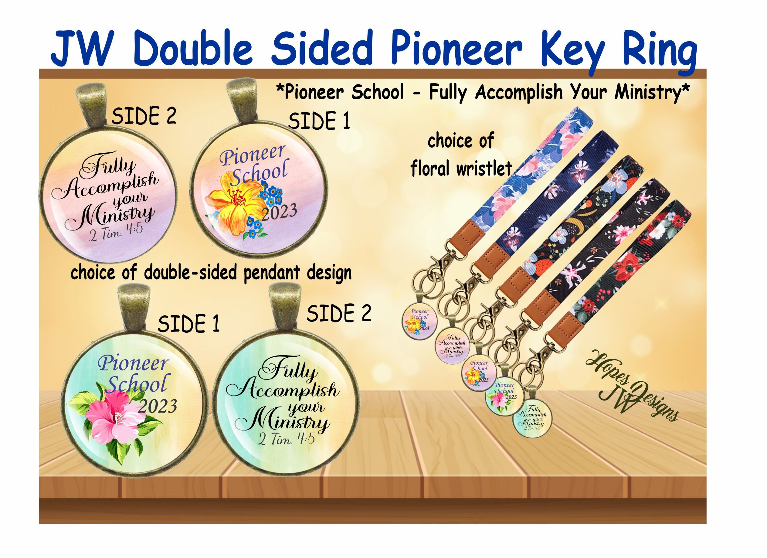 JW Gifts Pioneer School/wristlet Cabochon Keychain With - Etsy