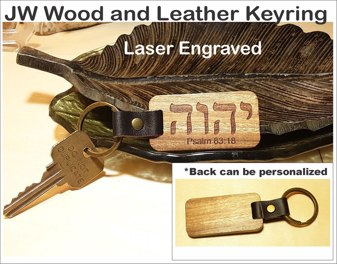 JW Laser Engraved Wood Key Ring – Tetragrammaton, Psalm 83:18 ...