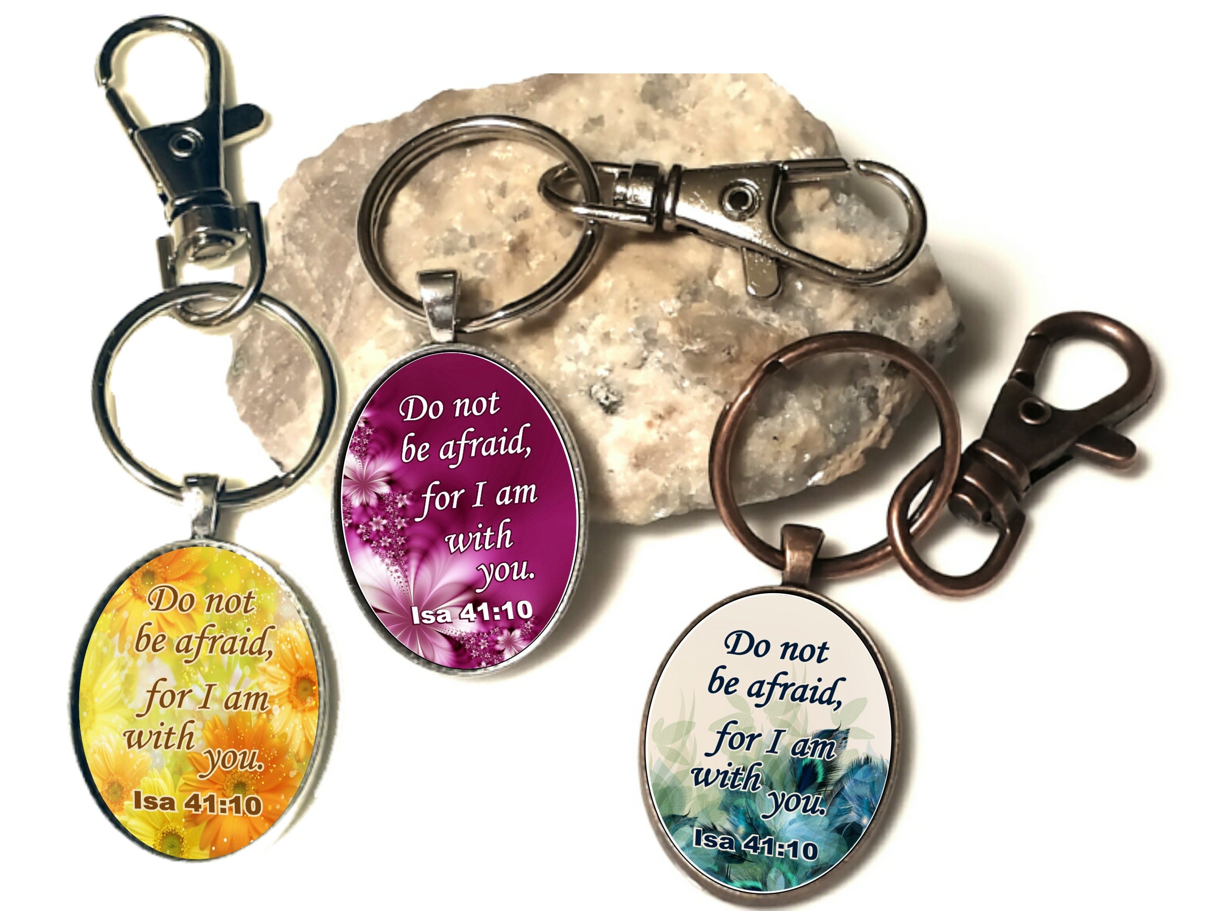 JW Gifts/oval Key Ring With Clip/'do Not Be Afraid, for I Am With You ...