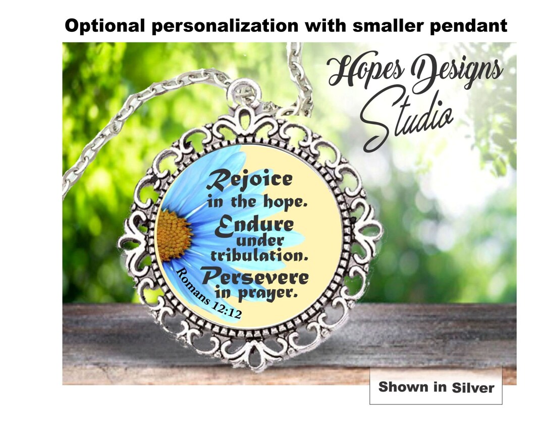 JW Gifts/jw Necklace/'rejoice in the Hope...' Romans 12:12/personalize ...