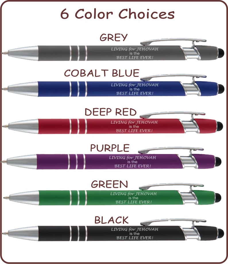 Laser Engraved Stylus Pen: Living for Jehovah BLE– JW Ministry Gift ...