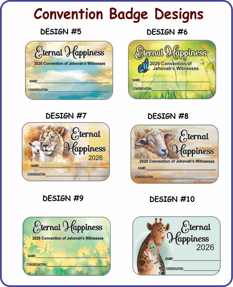 JW 2026 Convention Name Badge: Pin or Magnet, 22 Designs - Etsy