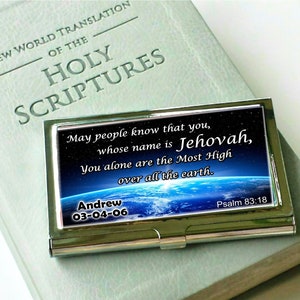JW Ministry Contact Card Case/psalm 83:18 Earth View /personalize ...