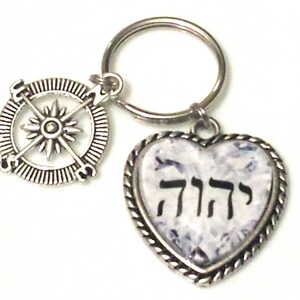 JW Tetragrammaton Heart Key Ring With Charm/jw Gifts/jw Accessory/charm ...