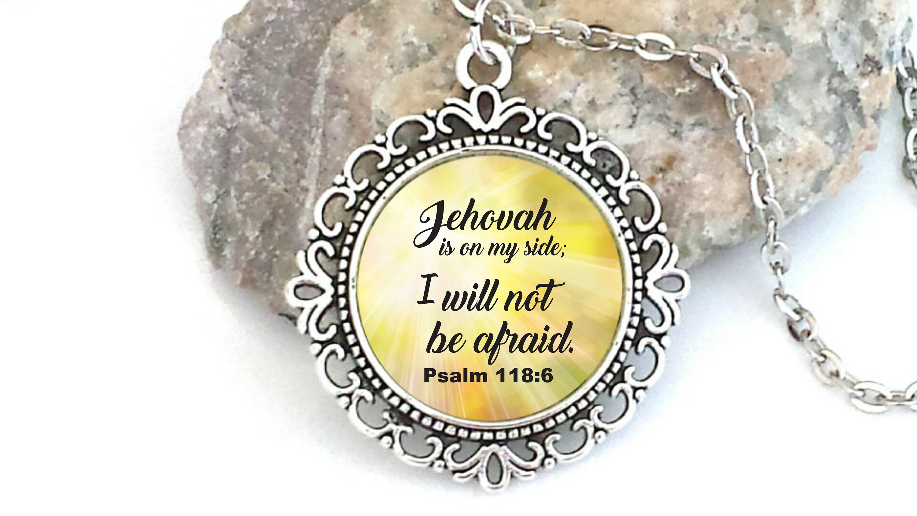 JW Pendant Necklace/'jehovah is on My Side; I Will Not Be Afraid' Psalm ...
