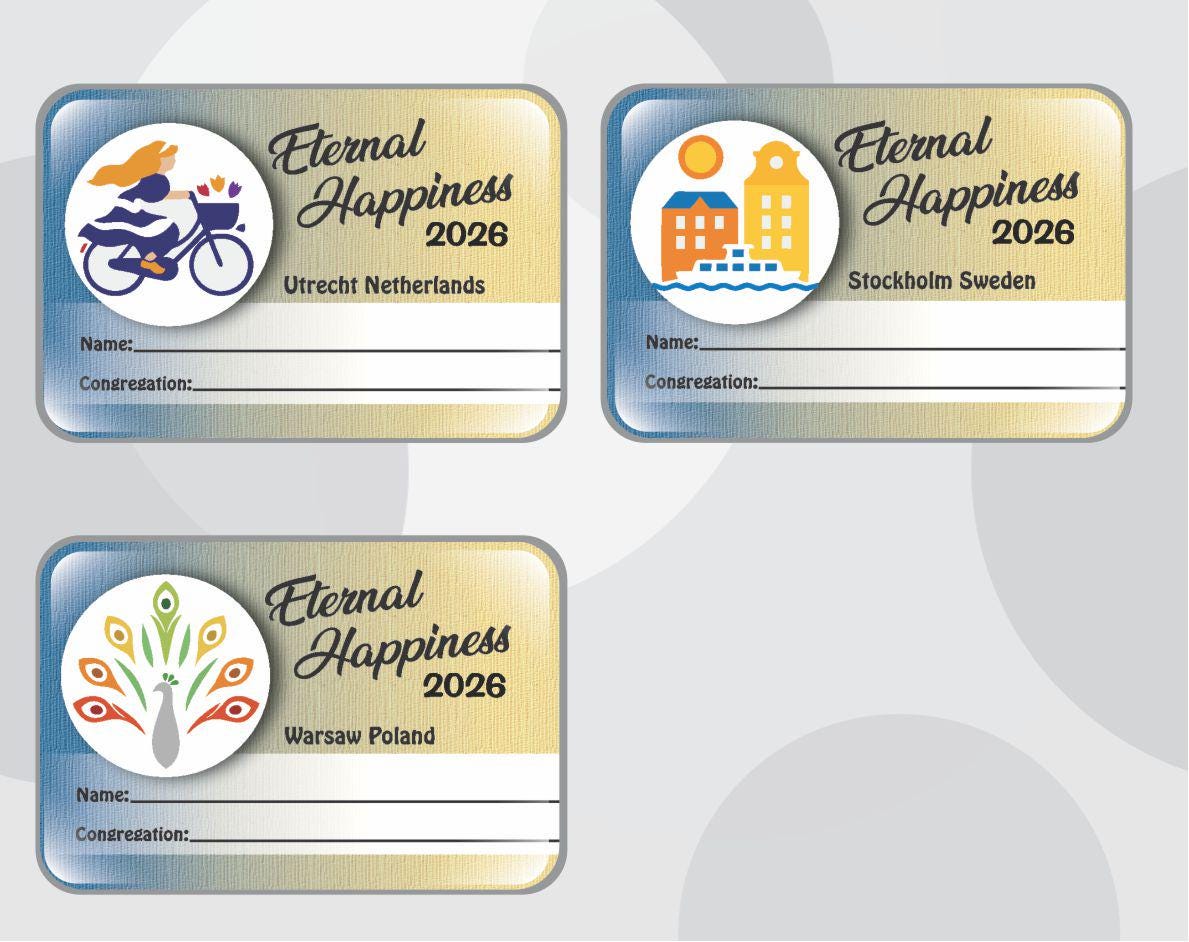 JW International Convention Logo Name Badge - Eternal Happiness - 19 ...