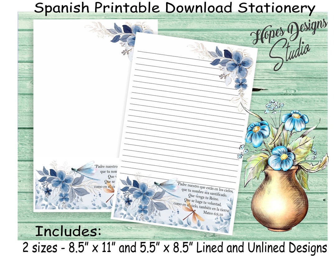 Spanish Floral Stationery: JW Ministry Letter Writing (digital Download ...