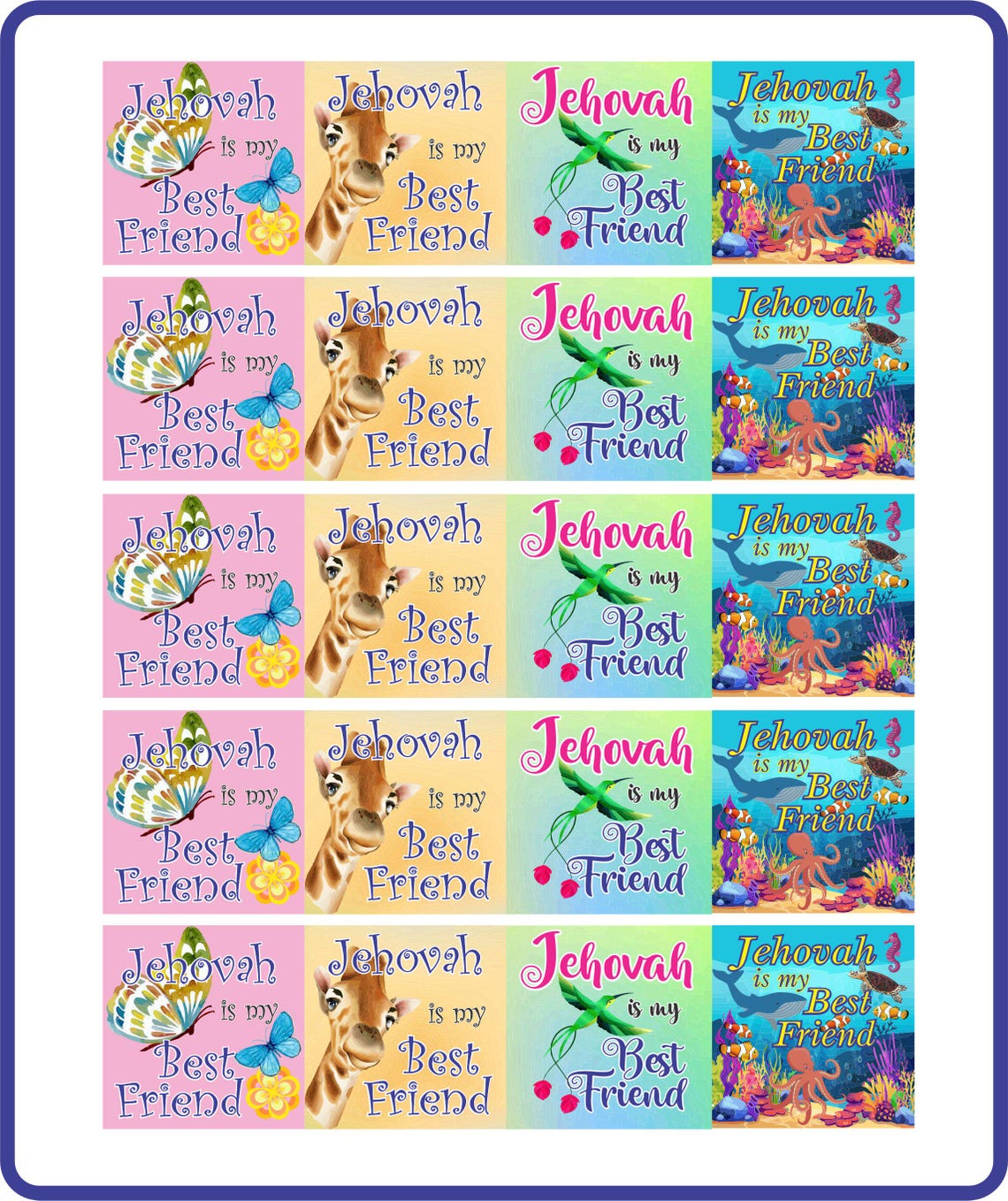 JW DIGITAL Jehovah is My Best Friend 2"x2" Sticker Sheets - Instant PDF ...