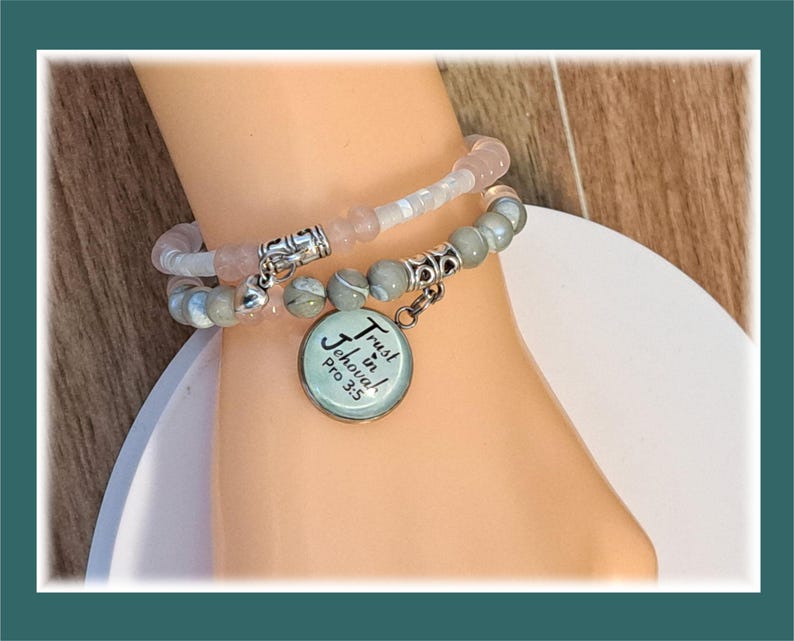 Semi-precious Stone Charm Bracelet Set: Stackable Stretch Jewelry - Etsy
