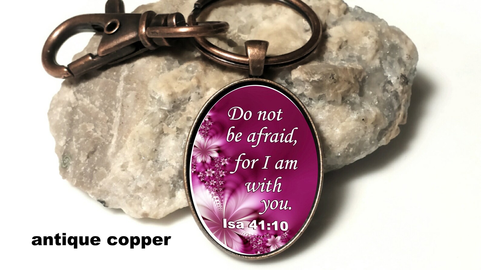 JW Gifts/oval Key Ring With Clip/'do Not Be Afraid, for I Am With You ...