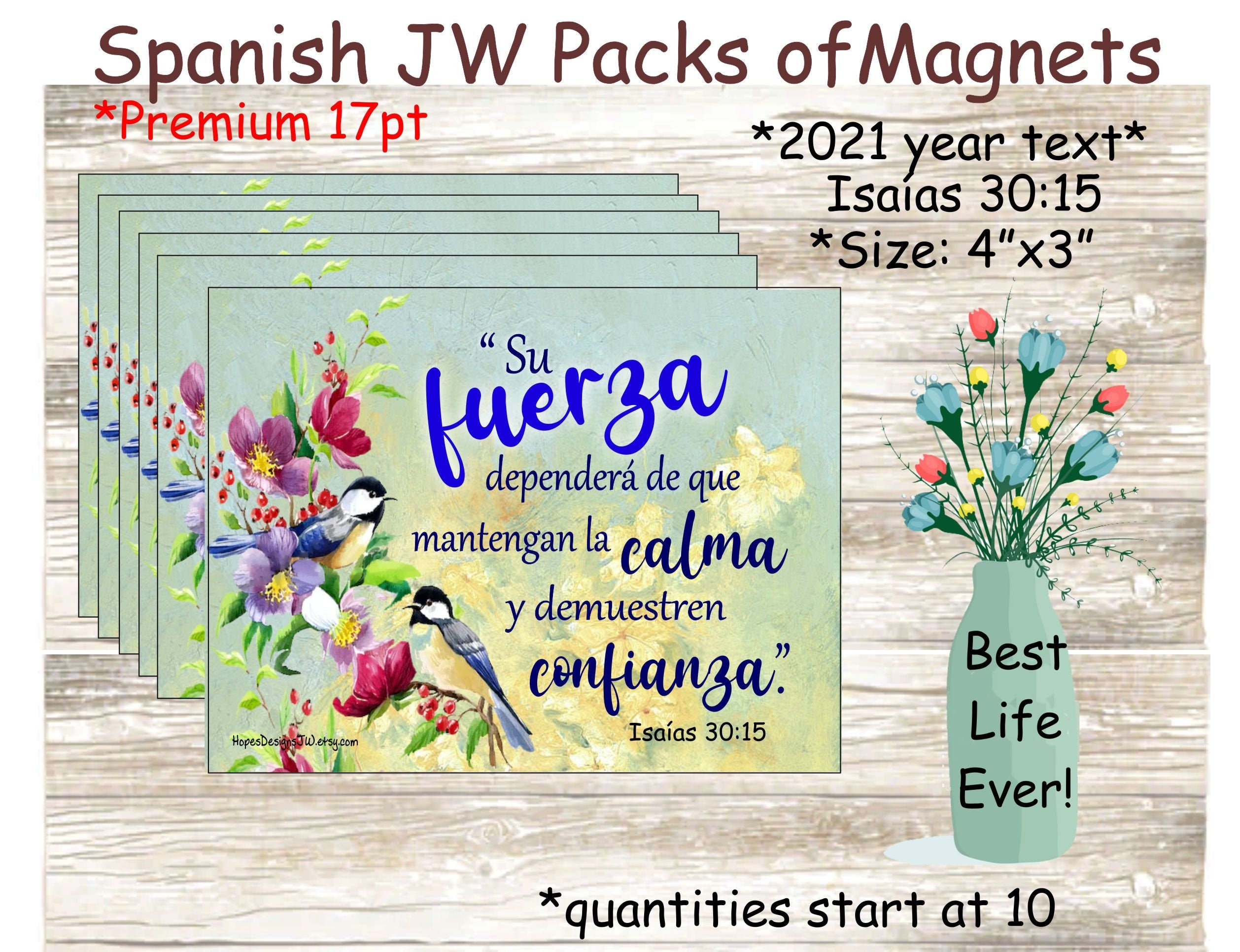 JW Spanish gifts/2021 year text/pack of magnets | Etsy