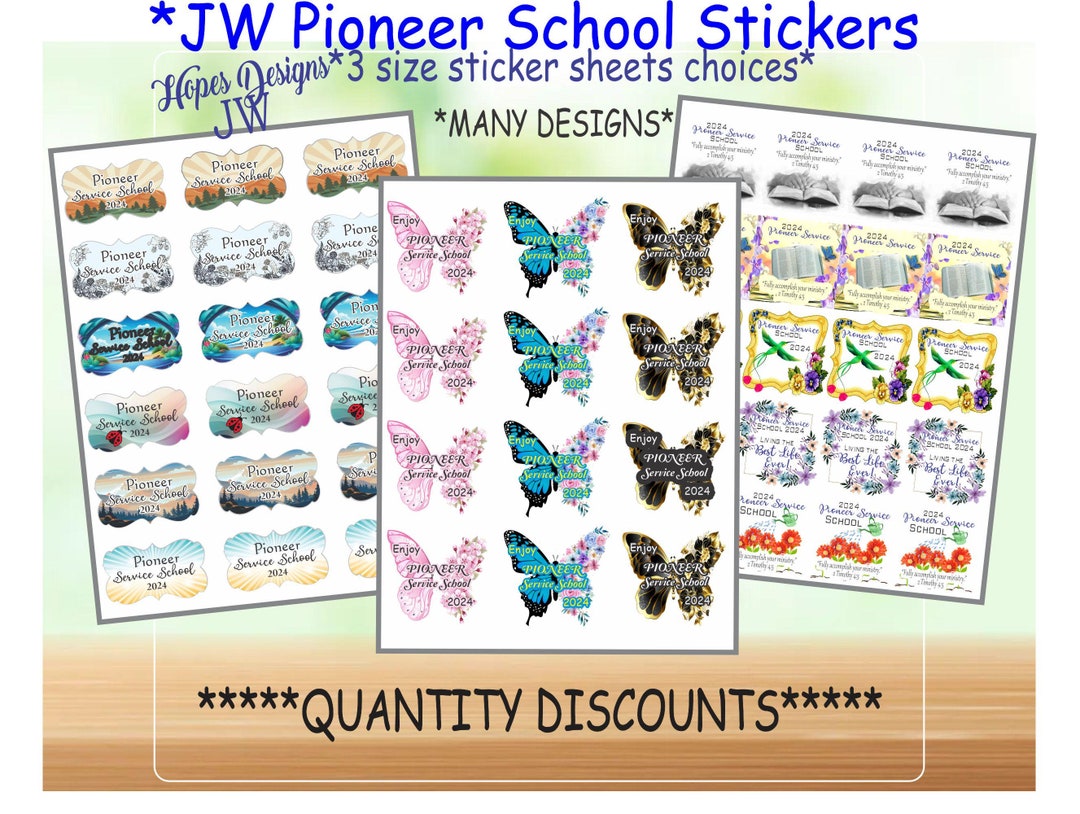 JW Pioneer School Stickers: Decorative Gift Stickers - Etsy