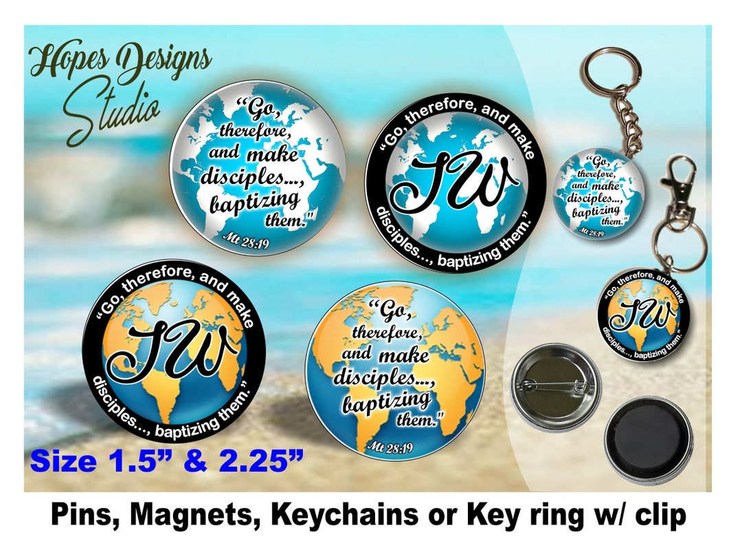 JW Ministry Gifts/go Make Disciples/world Map/1.5" & 2.25" Pin,magnet ...