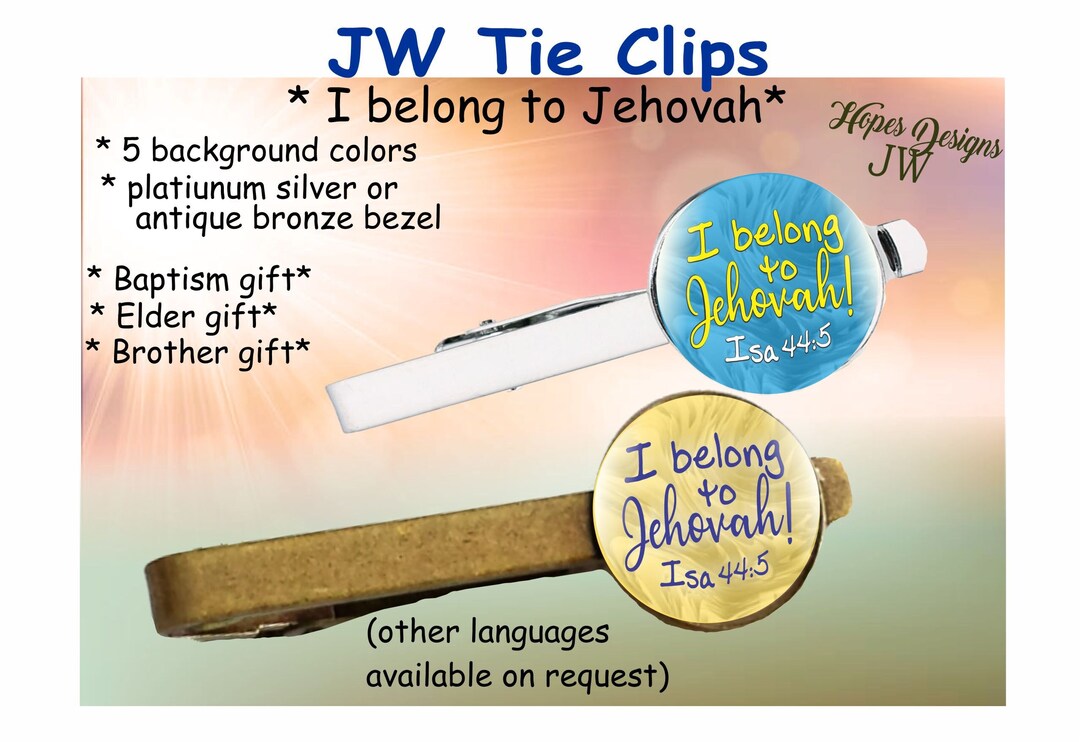 JW Tie Clip: "i Belong to Jehovah" - Silver or Bronze - Etsy