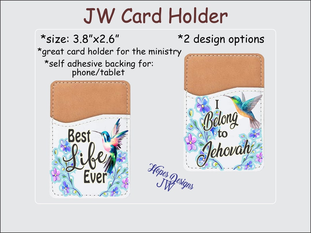 JW Ministry Vegan Leather Card Holder: Self-adhesive Phone Pocket - Etsy