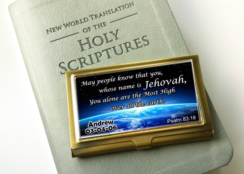 JW Ministry contact card case/Psalm 83:18 earth view | Etsy