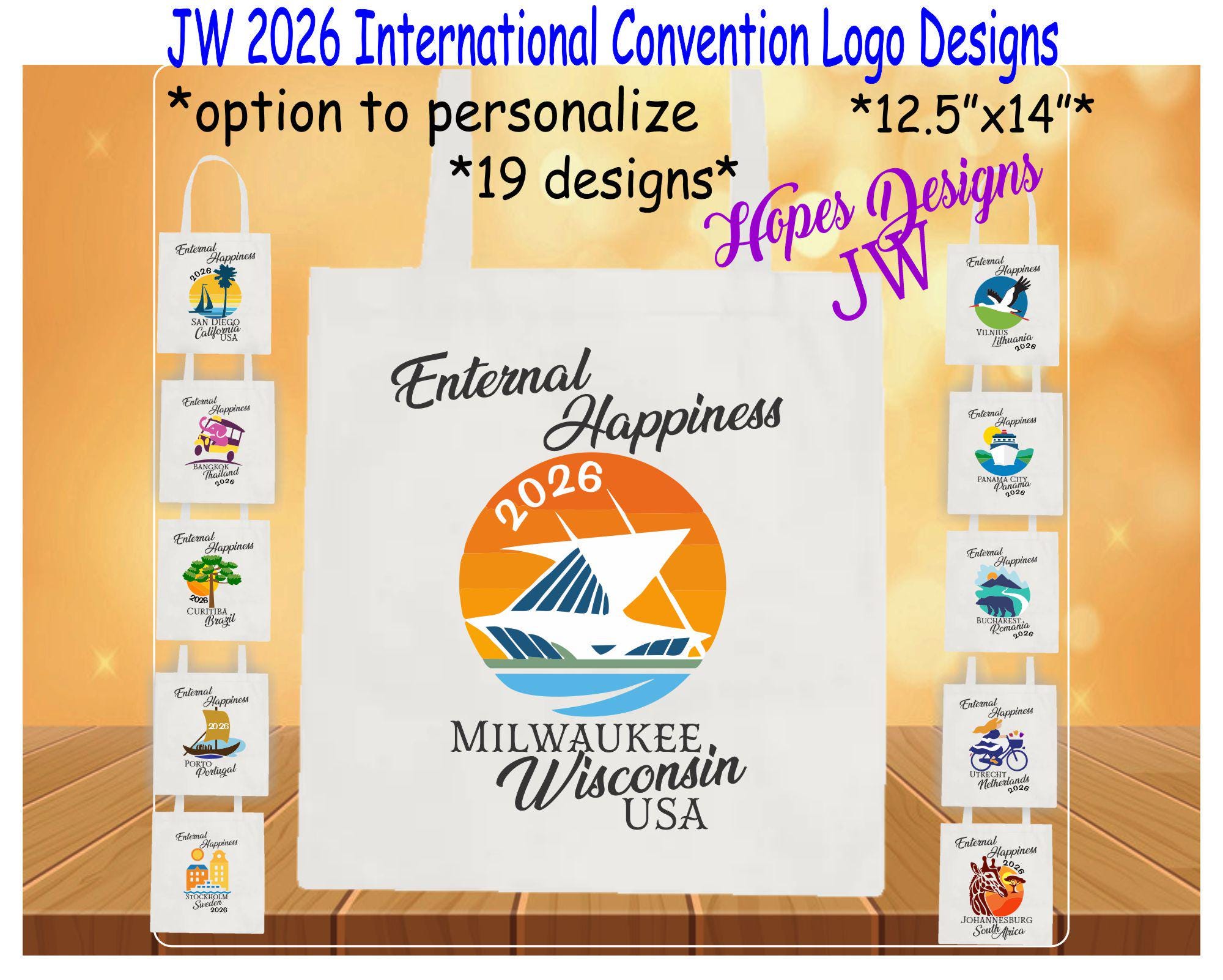 JW 2026 International Convention Canvas Tote Bag - Option to ...