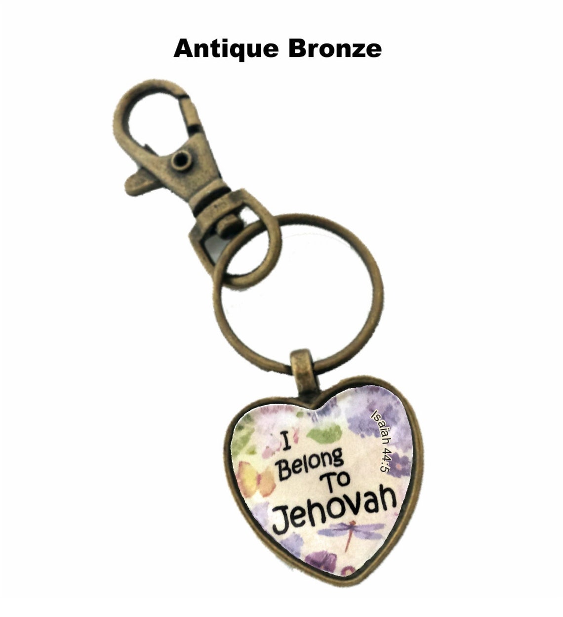 JW Gifts/jw Heart Key Ring, Bag Accessory With Clip/'i Belong to ...