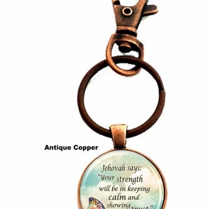 JW Gifts/jw Key Ring With Clip/'your Strength Will Be in Keeping Calm ...