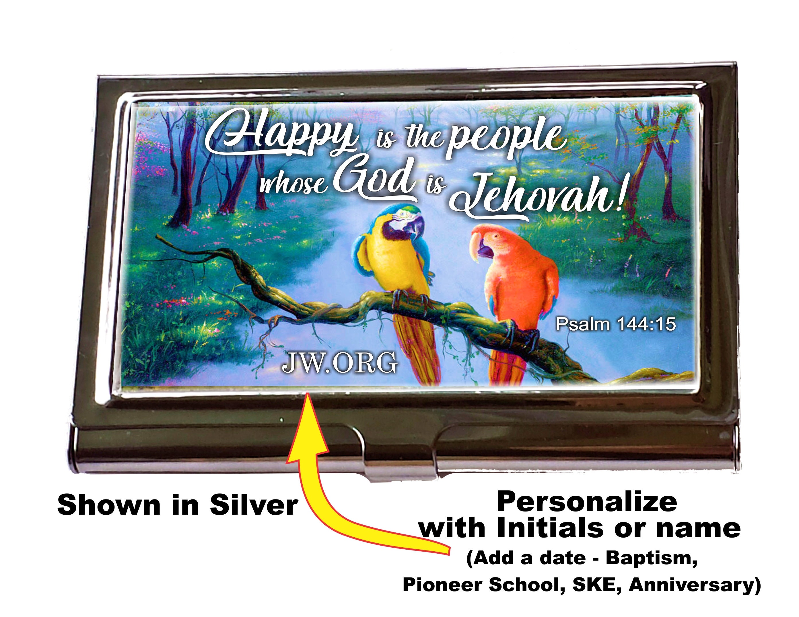 JW Gifts Ministry Contact Card Case/'happy is the - Etsy